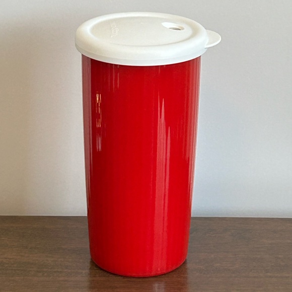 Tupperware | Dining | Tupperware Red Insulated 24 Oz Tumbler 3329 White ...